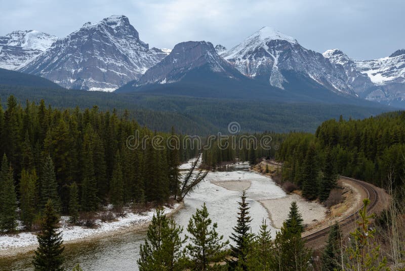Scenic Morant's Curve Winter Banff National Park Stock Photos - Free ... Scenic Morant's Curve Winter Banff National Park Stock Photos - Free ...