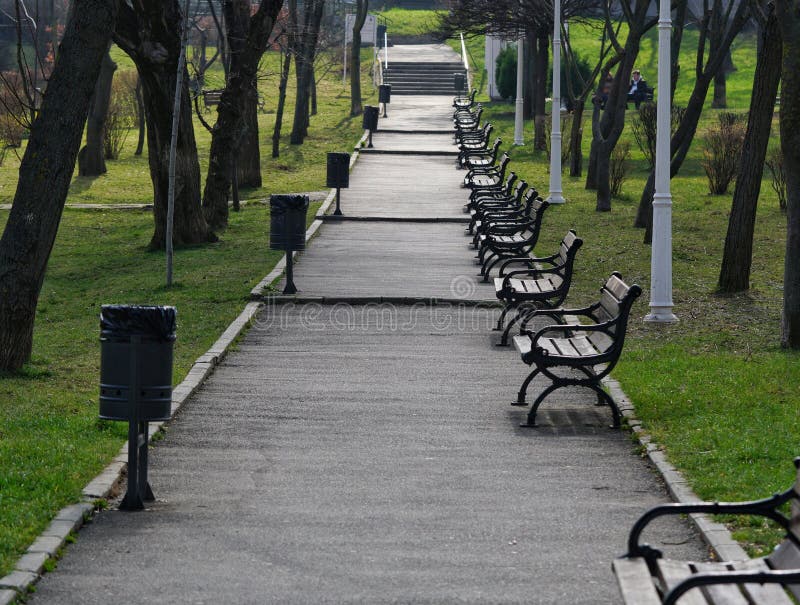 Morarilor Park alley stock image. Image of park, green - 273179789