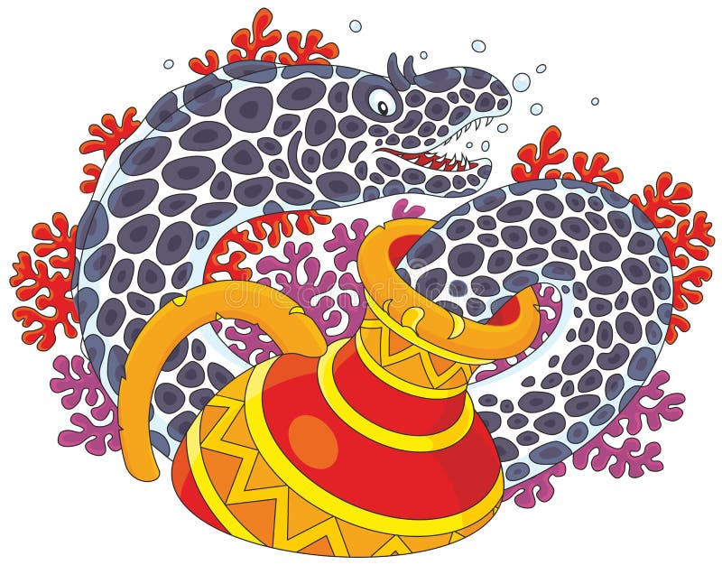 Moray Eel Cartoon Stock Illustrations – 183 Moray Eel Cartoon Stock ...