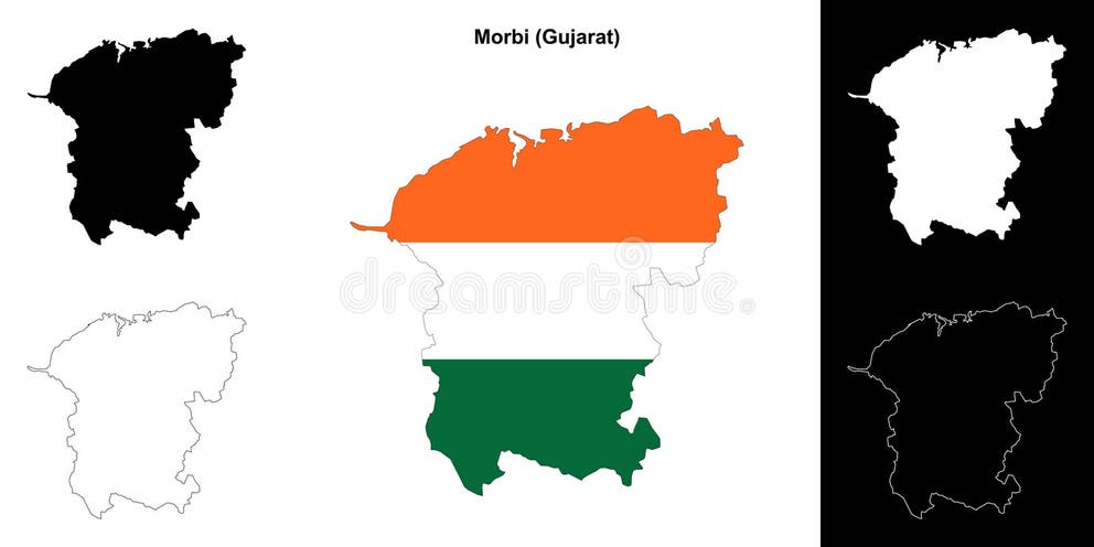 Morbi outline map stock vector. Illustration of design - 368826753