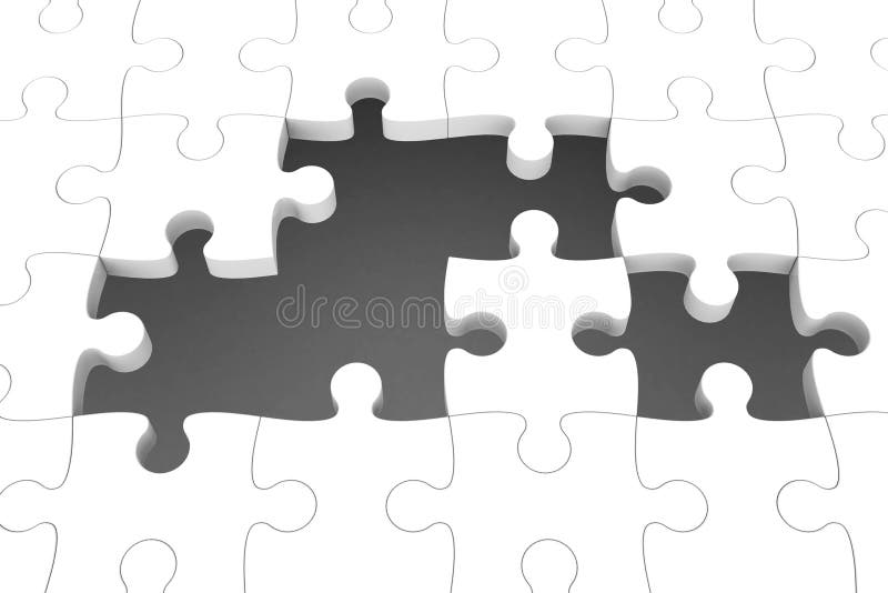 Trois morceaux de puzzle illustration stock. Illustration du fond ...