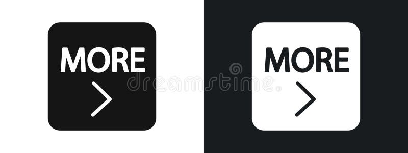More Button Icon Linear Graphics Set Vector in Black Stock Vector ...