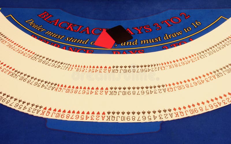 Blackjack Table in Casino with Cards Stock Image - Image of blackjack ...