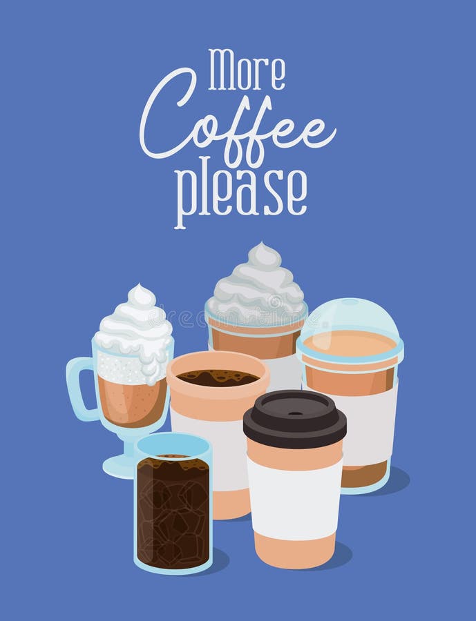 Coffee Please Handwritten Poster Stock Illustration - Illustration of ...
