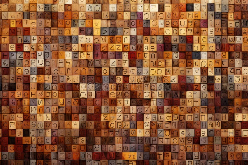 More Different Letters are Arranged on a Piece of Brown Paper Stock ...