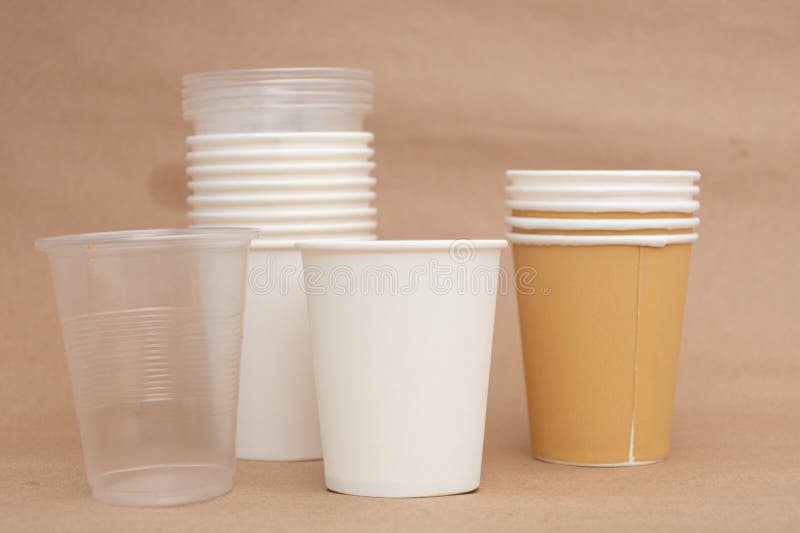 More Disposable, Empty, Plastic and Paper Cups Stock Photo - Image of ...