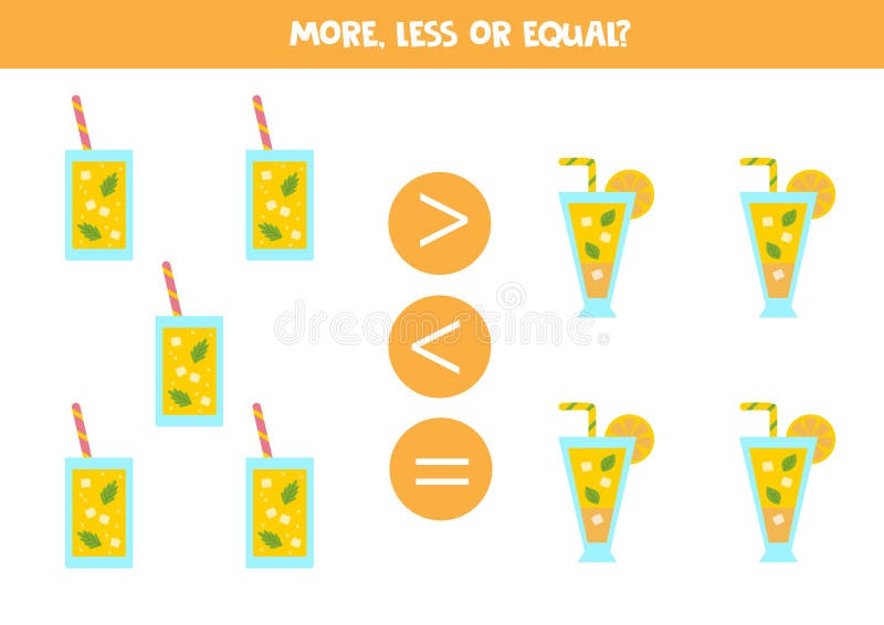 More less Equal. Math Educational Game for Children. Educational ...