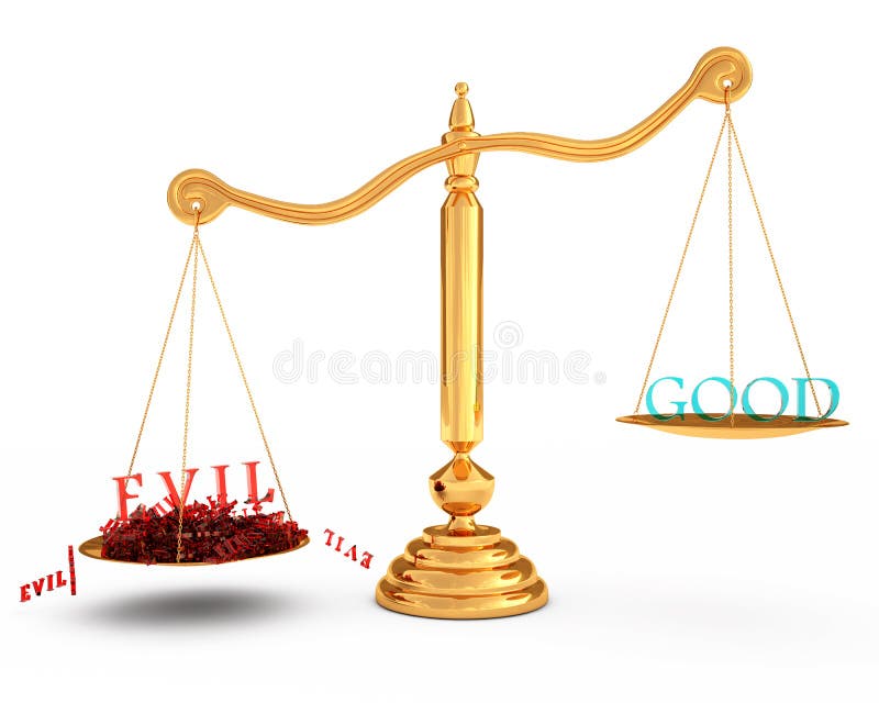 More Evil Than Good in the Gold Scales Stock Illustration ...