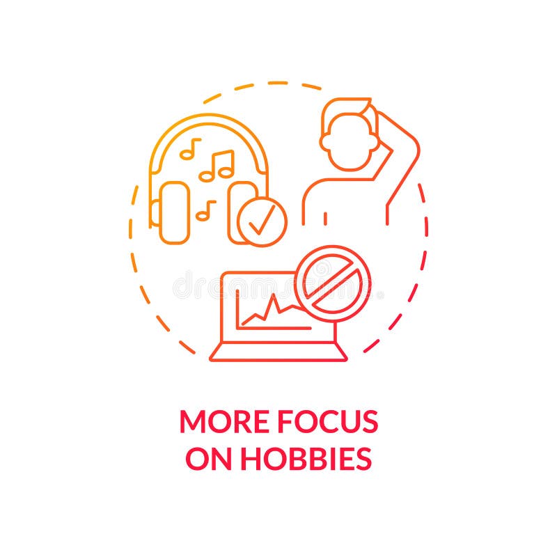 More Focus on Hobbies Red Gradient Concept Icon Stock Vector ...