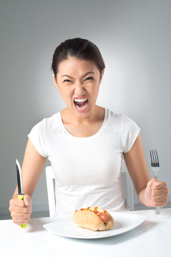 More food! stock photo. Image of girl, hotdog, brunette - 31998782