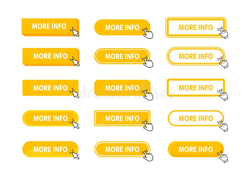 More Info Button With Pointer Clicking Web Button Finger Pressing Click To More Info Concept
