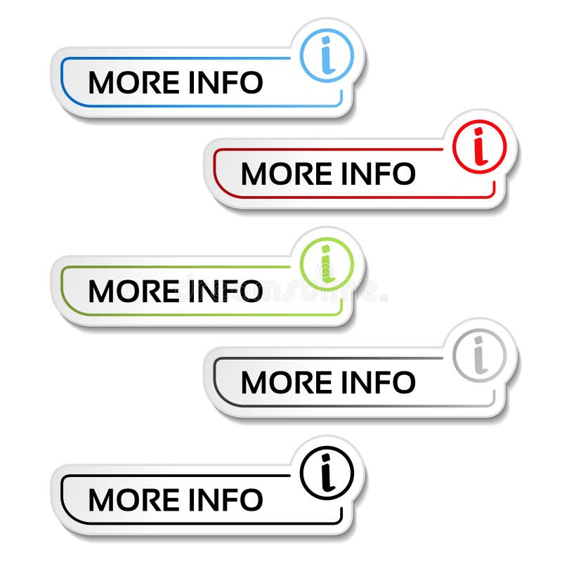 Set of Info Buttons. Vector Stock Vector - Illustration of light, media ...