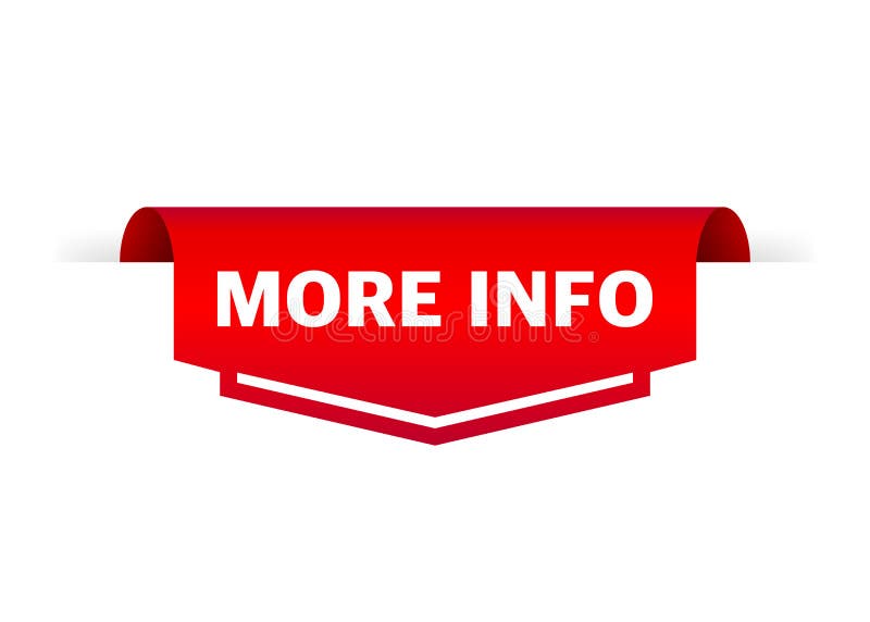 More Info Red Label on White Background. Realistic Banner. Vector ...