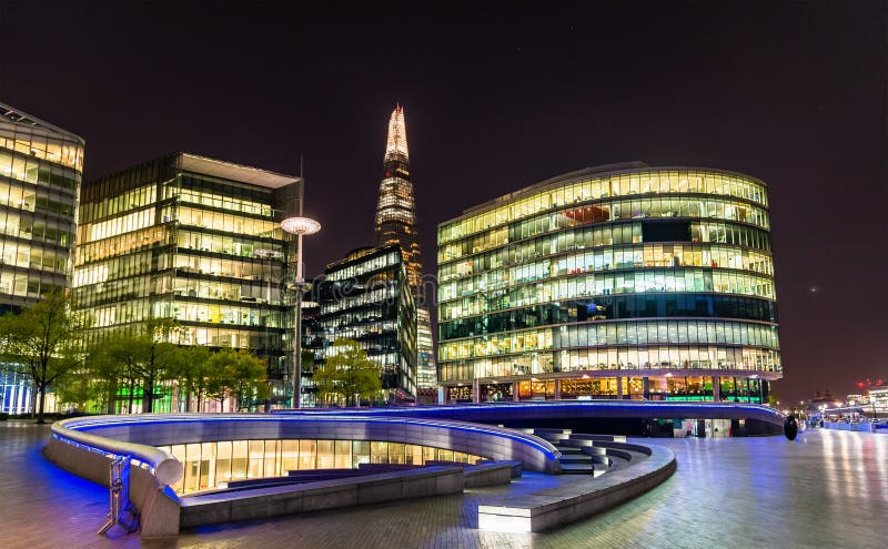 More London Riverside and the Shard at Night Stock Image - Image of ...