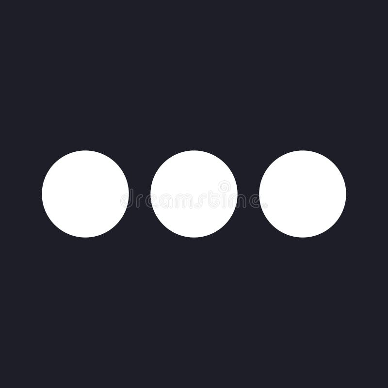 More Options Button Dark Mode Glyph Ui Icon Stock Vector - Illustration ...