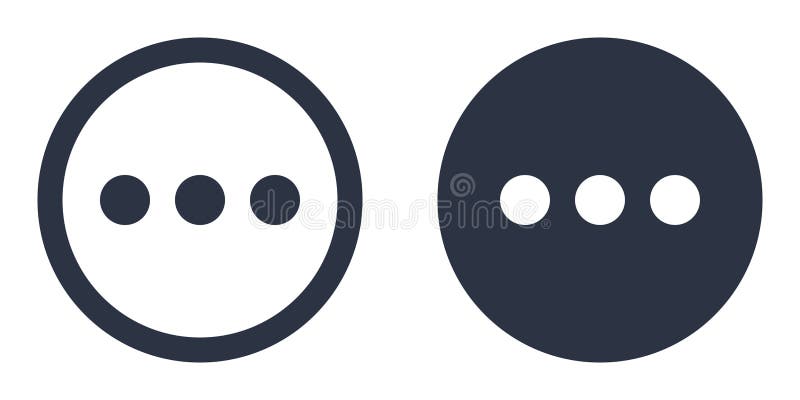 More, Options, Menu or Horizontal Dots Simple Icons Set Designed in ...