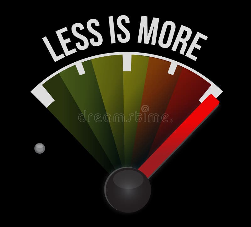 Less is More Speedometer Sign Concept Stock Illustration - Illustration ...