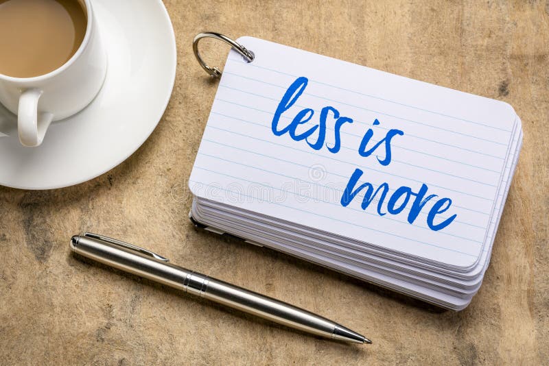 Less is More Text on Index Card Stock Image - Image of handwriting ...