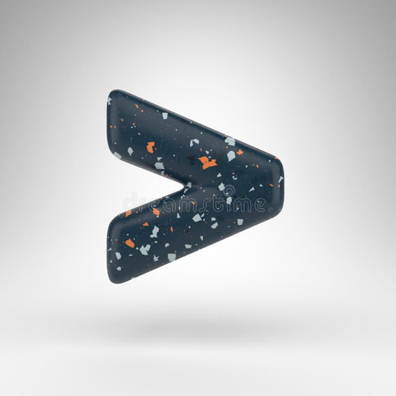 More Than Symbol on White Background. 3D Sign with Blue Terrazzo ...