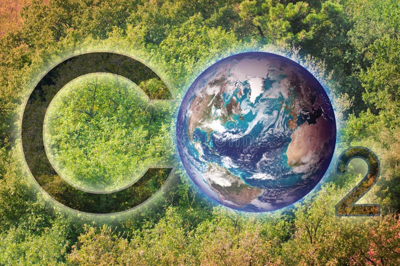 More Trees Against CO2 and Climate Change - Concept Image with an Earth ...