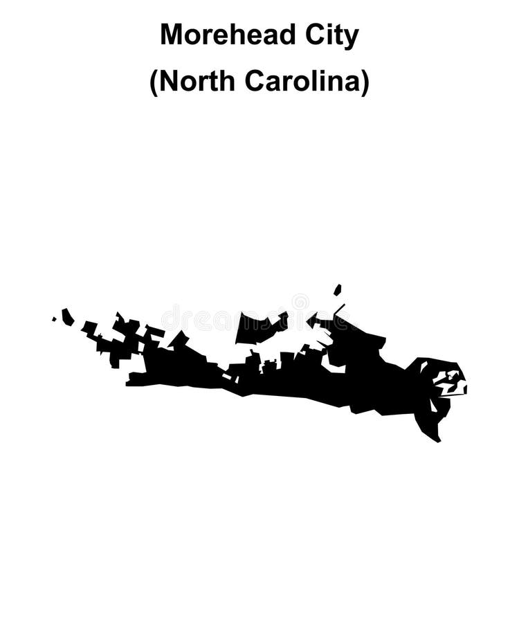 Morehead City outline map stock vector. Illustration of north - 387545505