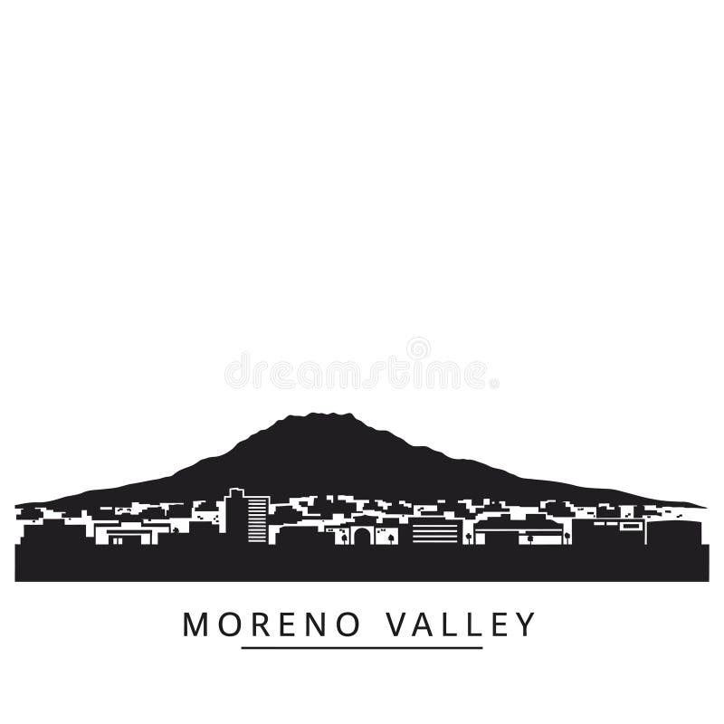 Moreno Valley Skyline Black and White Vector Stock Vector ...