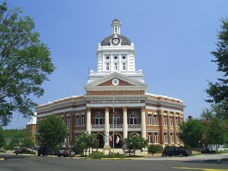 Morgan County Courthouse stock image. Image of tower, clock - 3015607