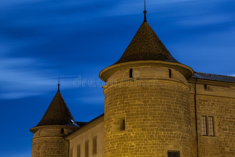 Morges Castle, Morges, Switzerland Stock Image - Image of musee ...