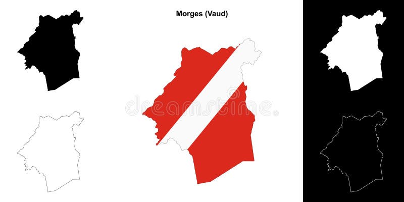 Morges outline map stock vector. Illustration of boundary - 335025428