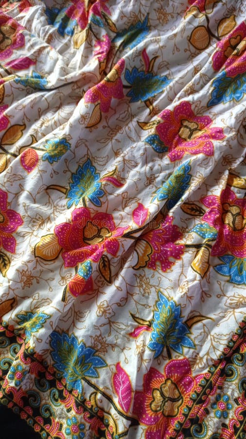The Mori Cloth Has a Floral Pattern and Bright Waves Stock Photo ...