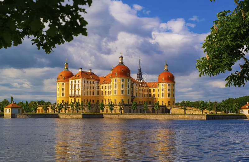 Moritzburg Castle Baroque Castle. on the Lake Moritzburg, Saxony ...