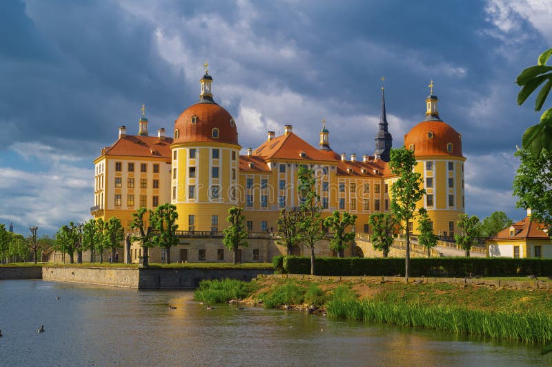 Moritzburg Castle Baroque Castle. on the Lake Moritzburg, Saxony ...