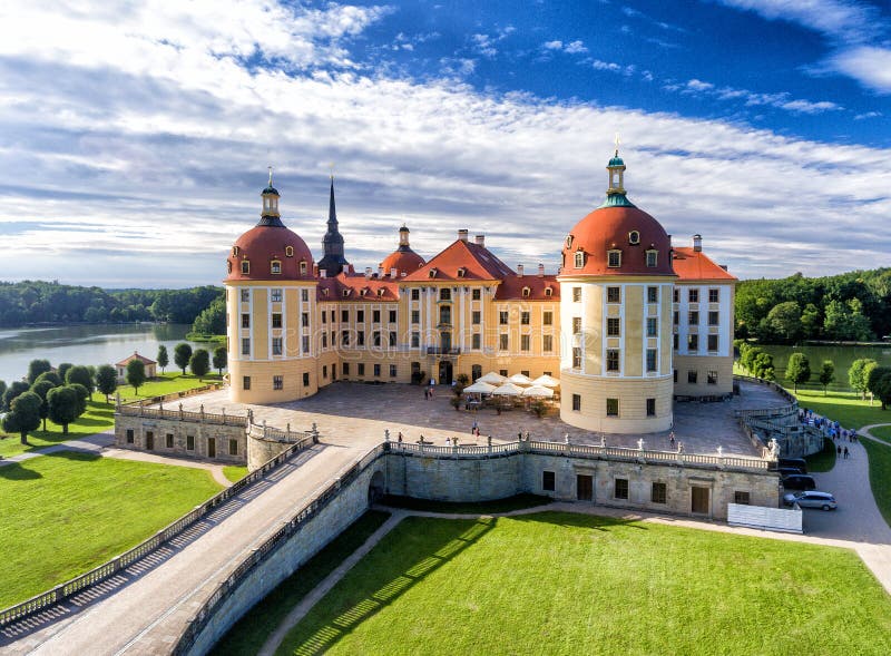 Moritzburg Castle in Saxony - Aerial View Stock Photo - Image of view ...