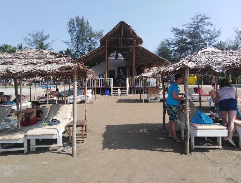 Morjim beach, Goa, India. editorial photography. Image of sunbathe ...