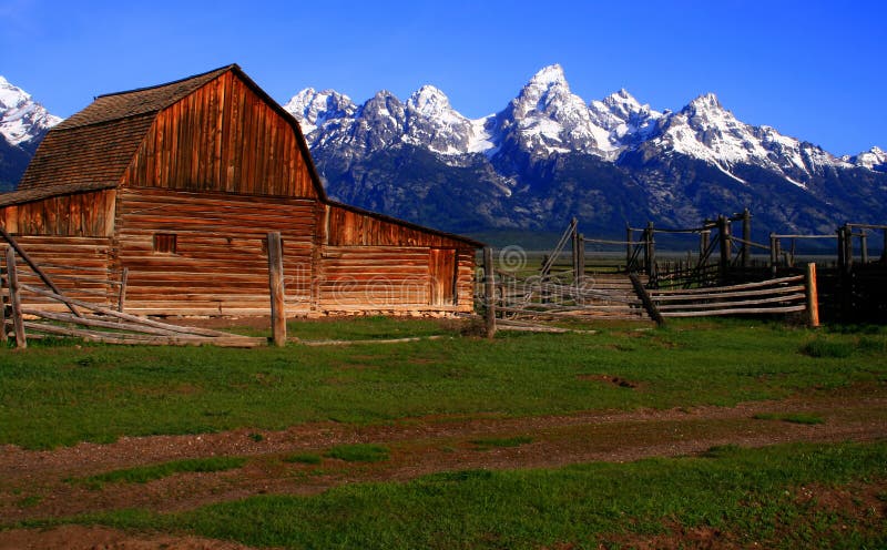 Old Mormon Barn in the Tetons Stock Photo - Image of mormon, landscape ...