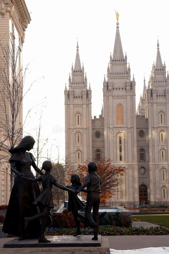 Mormon mom and children stock image. Image of statue, wedding - 712365