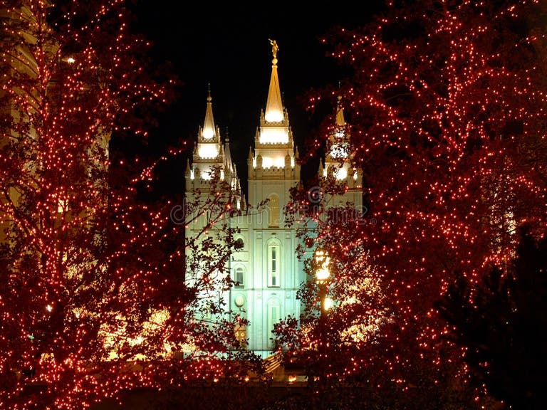 Mormon Temple stock photo. Image of building, branch, floodlight - 1281208