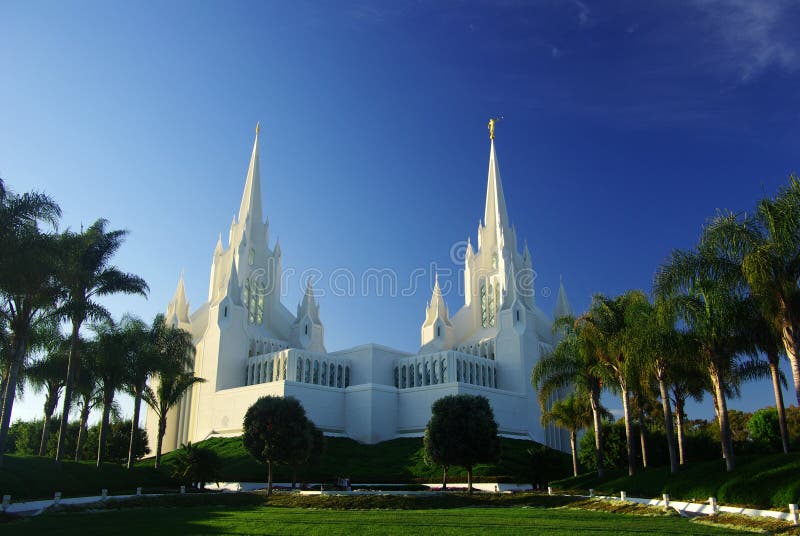 Washington Mormon Temple at Night Stock Photo - Image of christianity ...