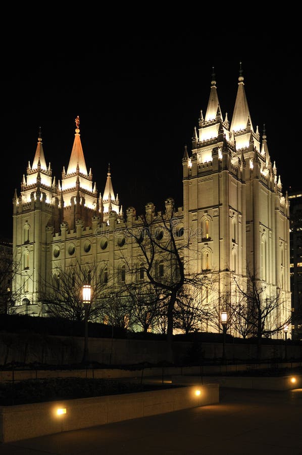 Mormon Temple stock photo. Image of building, branch, floodlight - 1281208