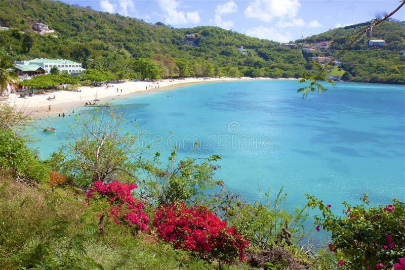Morne Rouge Beach in Grenada, Caribbean Stock Photo - Image of holiday ...