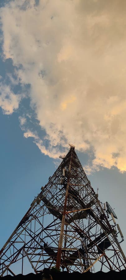 Morning Along with Skyscraping Tower Stock Photo - Image of sunlight ...