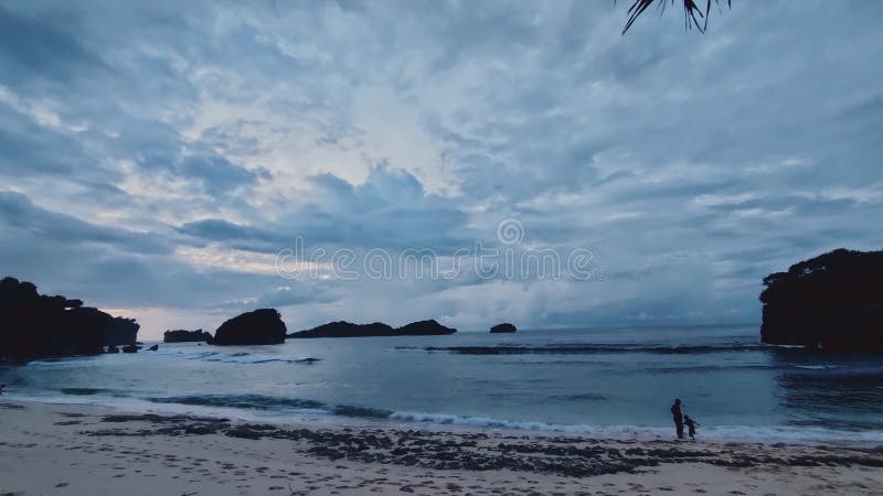 Morning Atmosphere on Peh Pulo Beach Blitar Stock Photo - Image of ...