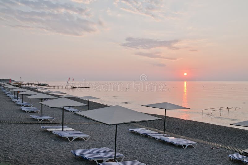 Morning beach stock image. Image of evening, breakwater - 20845553