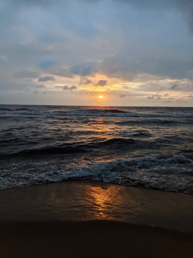 Morning Beach Sunrise Indian Marina Bay Stock Image - Image of morning ...