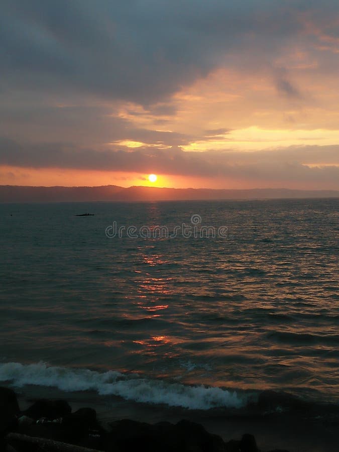 Morning in the Beach with Sunrise Stock Photo - Image of ocean, sunrise ...