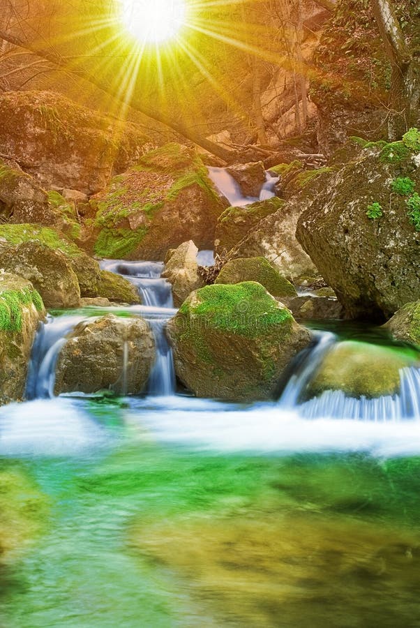 Morning beauty stock image. Image of brook, moss, rapid - 9114491