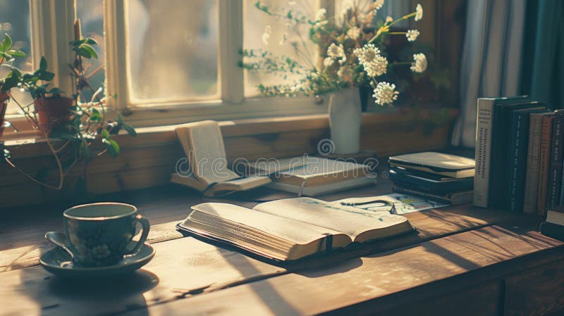 Morning Bible Study with Coffee and Notes Stock Image - Image of ...