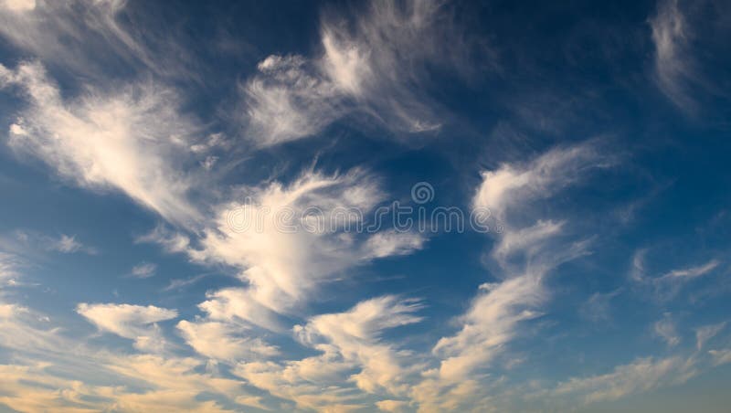 Morning Blue Sky with Cirrus Clouds in Cyprus 3 Stock Photo - Image of ...