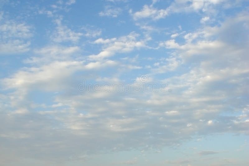 Morning Blue Sky with Clouds Lit by the Sun Stock Photo - Image of ...