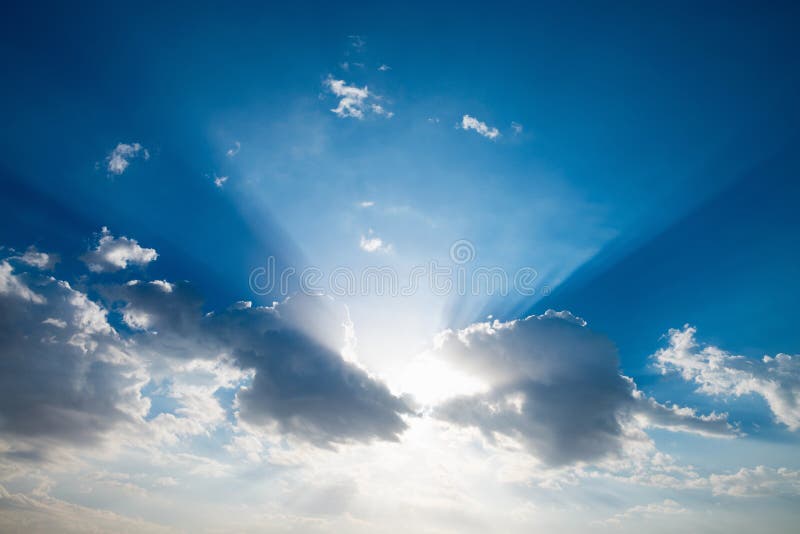 Morning Sky With Natural Sun Rays Stock Photo - Image of positioning ...